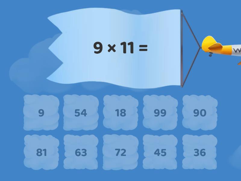 Multiplication of 9 - Find the match