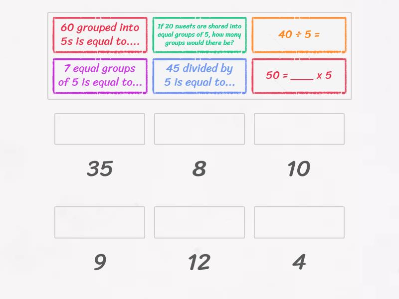 divide by 5 - Match up