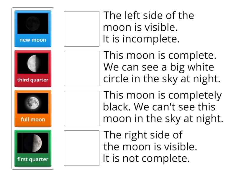Phases of the moon - Match up
