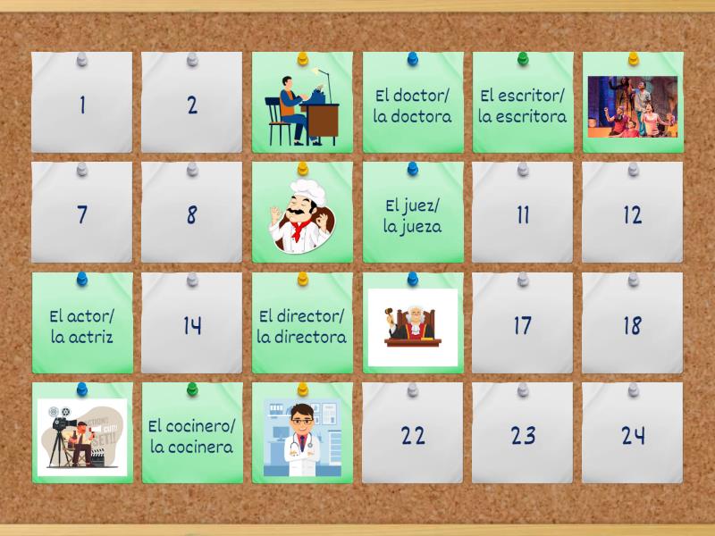 Occupations in Spanish - Matching pairs