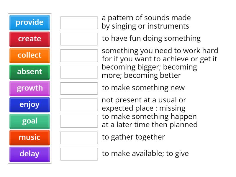 Gr5- Unit 4 Week 7 - Content words - Match up