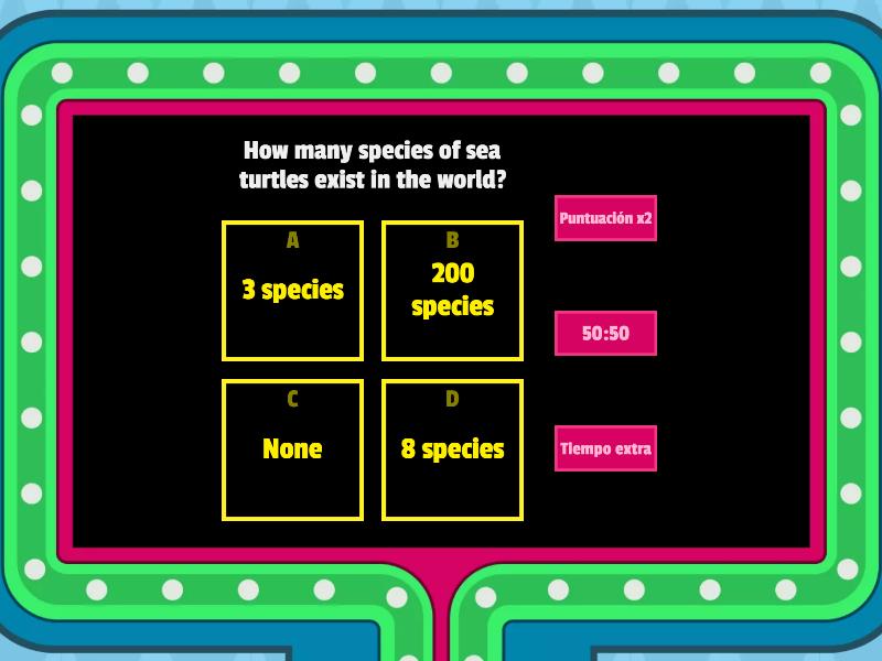 Sea Turtles - Gameshow quiz
