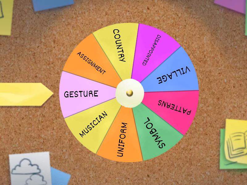 UNIT 2 SPELLING VOCABULARY - Spin the wheel