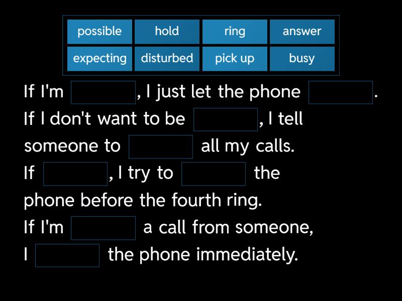 Calls habits - Complete the sentence