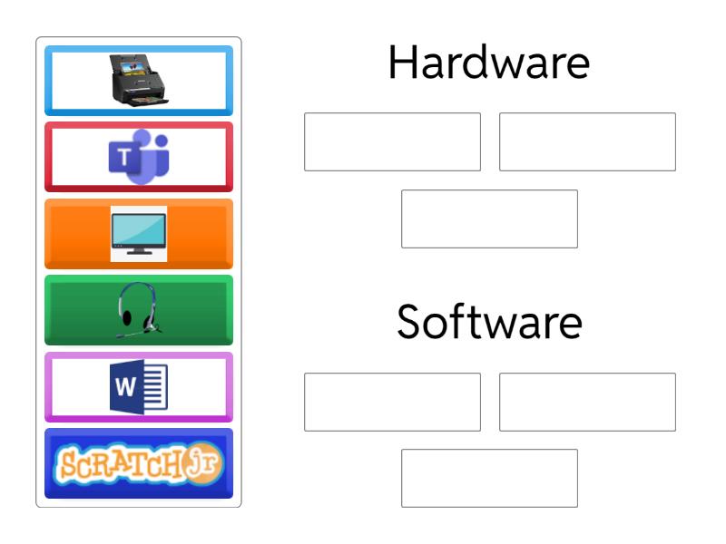 Sort into Hardware and Software - Group sort