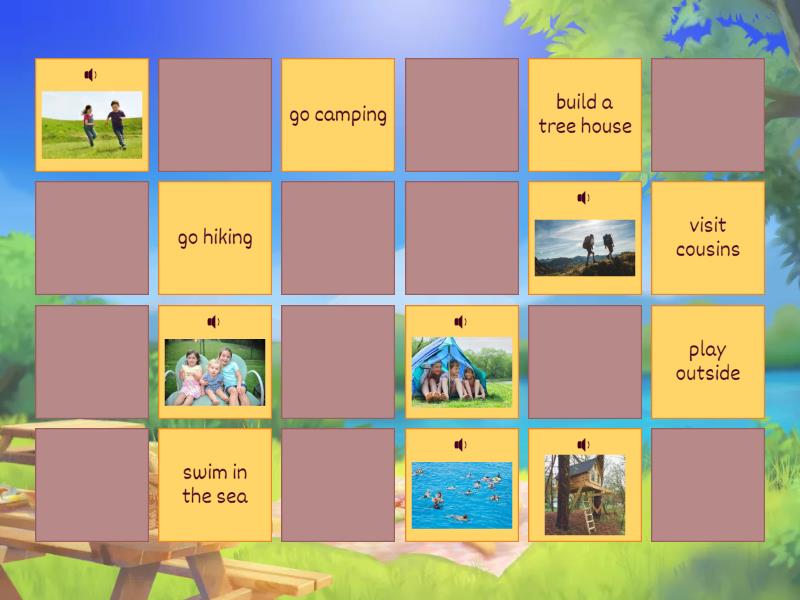 summer activities - Matching pairs