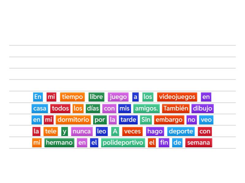 ¿Qué más haces en tu tiempo libre? - Word magnets