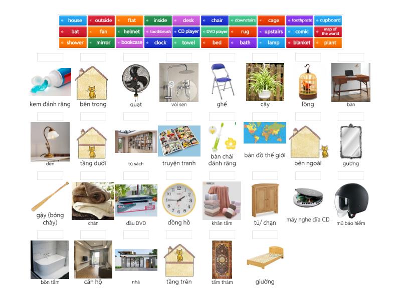 Vocabulary - Unit 4 AT home - Match up