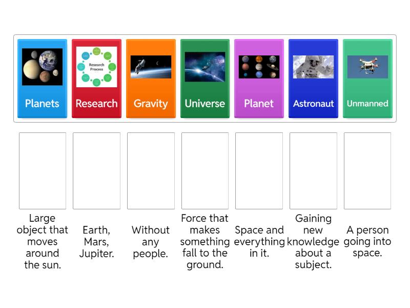 Unit 8 Space exploration: the past and the future. - Match up