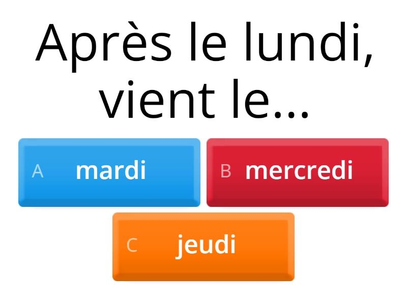 Leçon 31 - Les jours de la semaine - Quiz