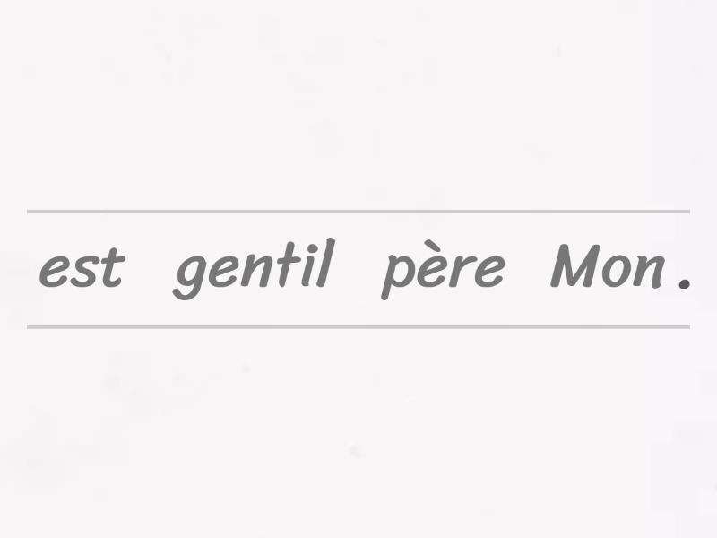 Year 7 French (la famille et les adjectifs) - Unjumble