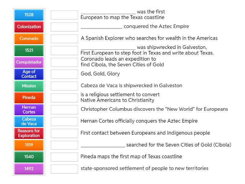 Age of Contact Flashcards 1.0 - Match up