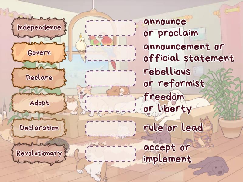 Declaration of Independence Vocabulary - Match up