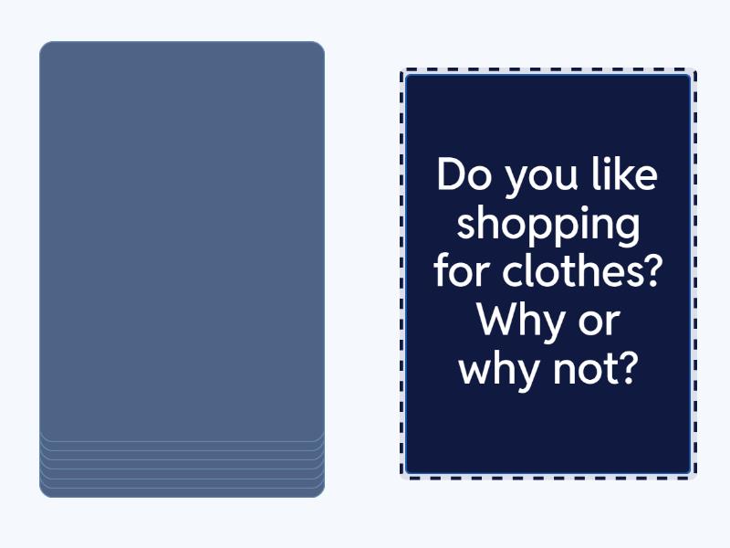 Conversation about clothes - Speaking cards