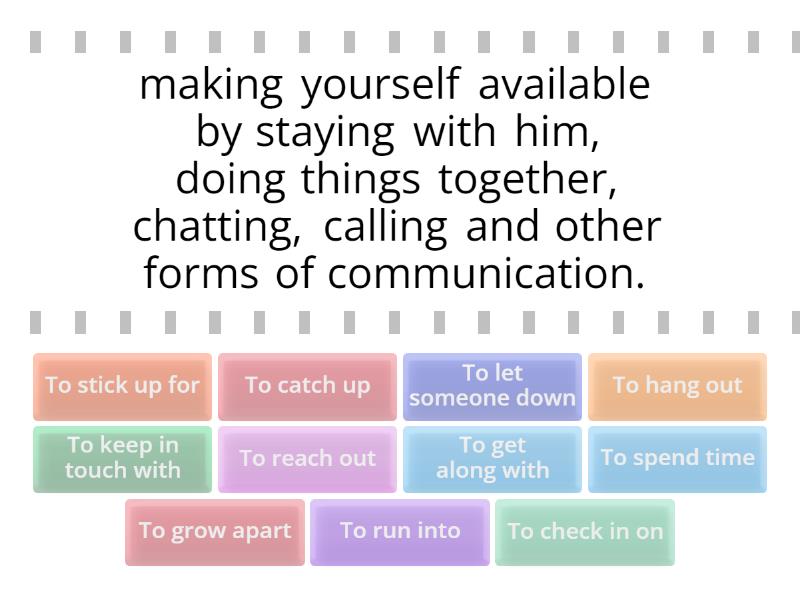 Friendship Phrasal Verbs - - Find the match