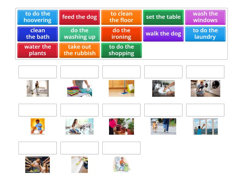 Household Chores matching - Une las parejas