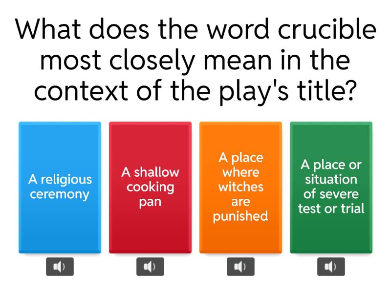 Vocabulary and Figurative Language (The Crucible) - Quiz
