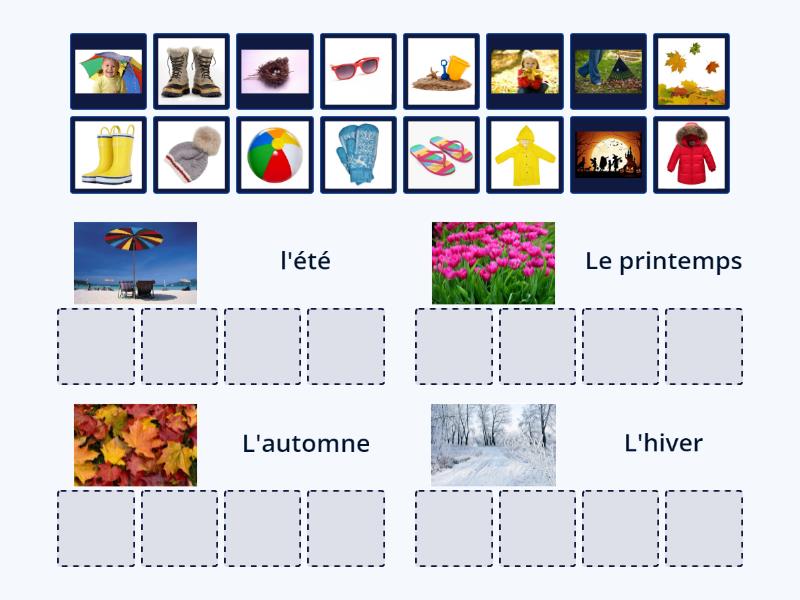 Les saisons : association de vocabulaire - Group sort
