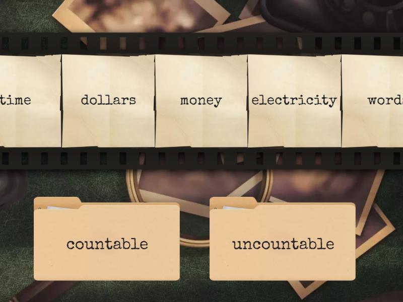 countable and uncountable - Speed sorting