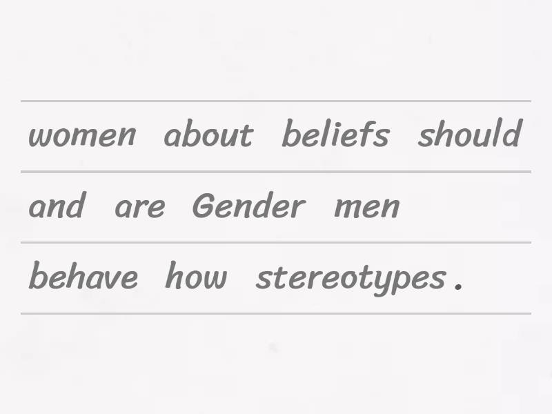 Stereotype Example - Unjumble