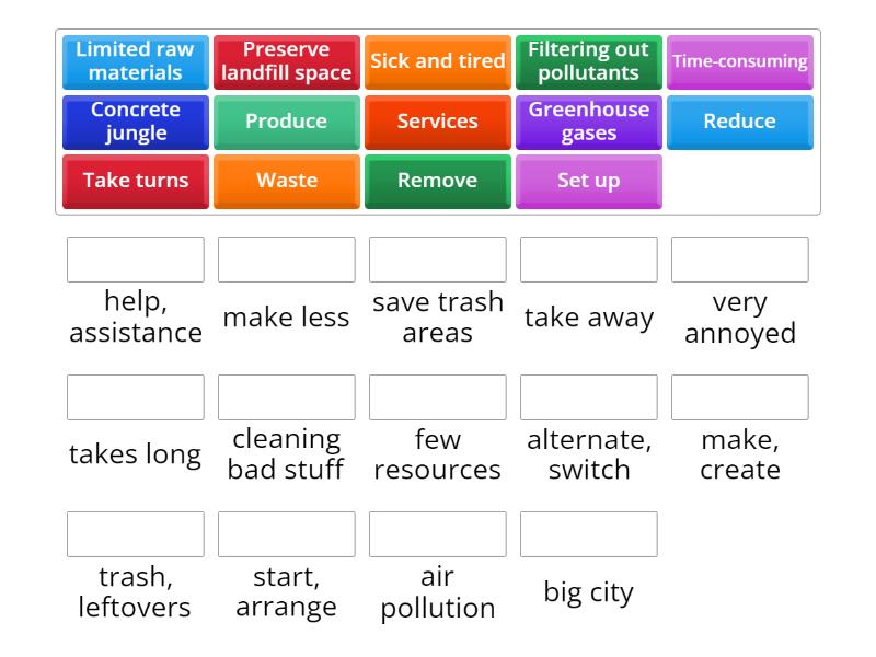 ECOLOGY ACTIVITY - Match up