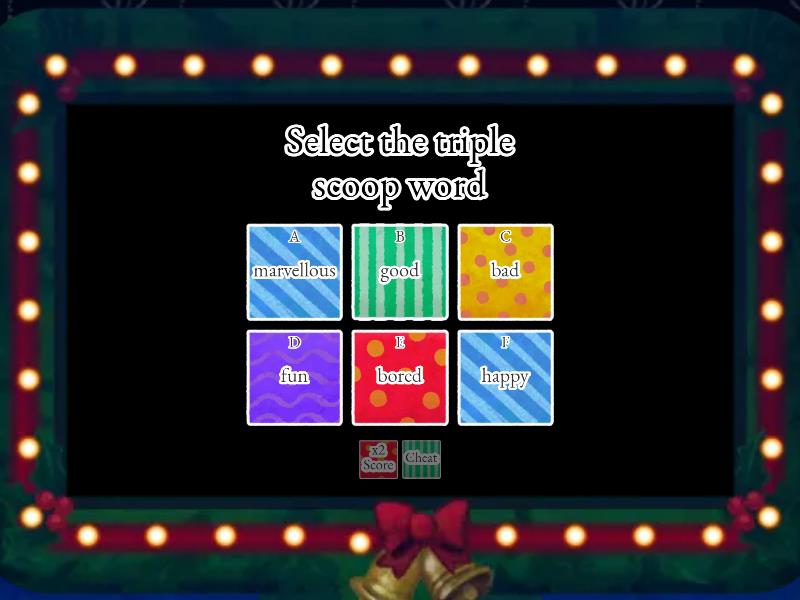 triple scoop words - Gameshow quiz