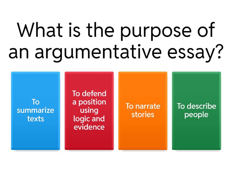 Developing Argumentative Essays - Quiz