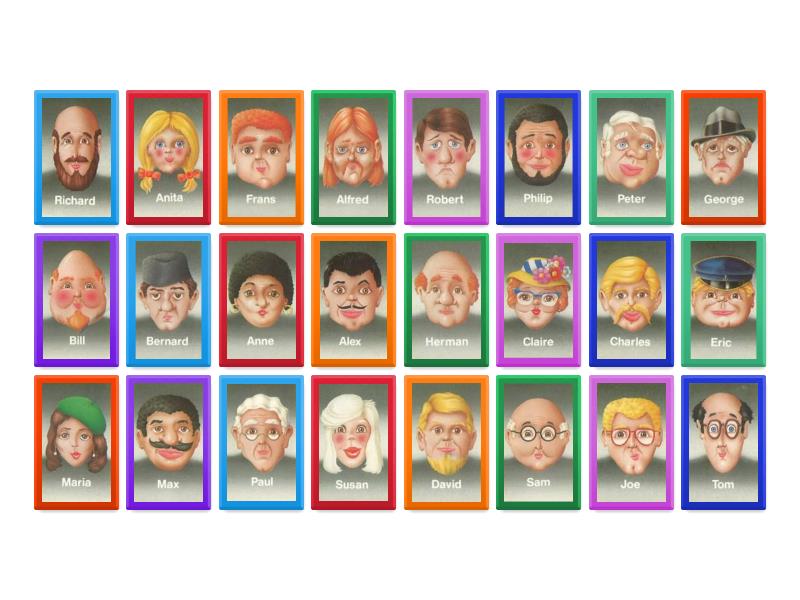 GUESS WHO - Describing People - Flip tiles