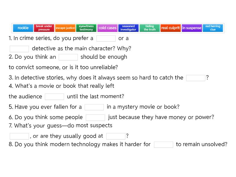 CAE Module 2B (+5B) - Crime and Security - Complete the sentence