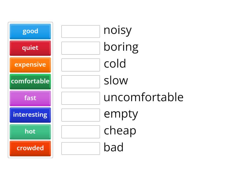 Adjective opposites - Match up