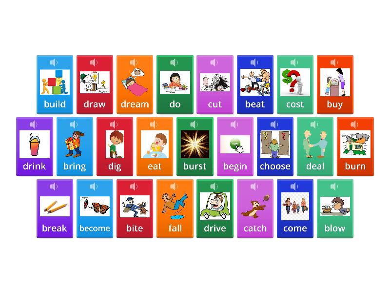 Irregular verb cards - Flip tiles