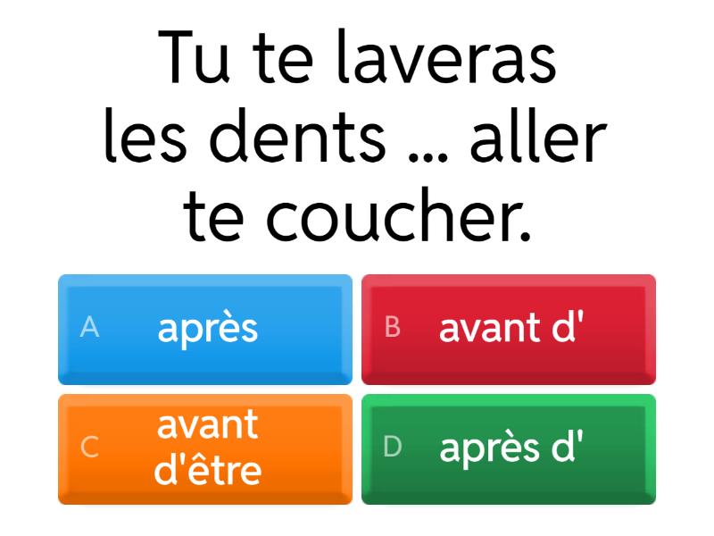 AVANT - APRÈS - Quiz