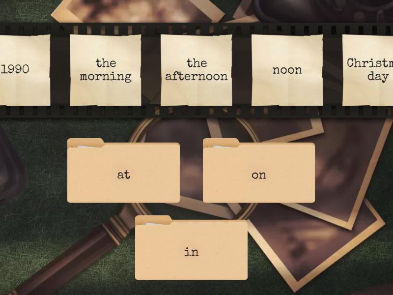 PREPOSITIONS OF TIME - Speed sorting