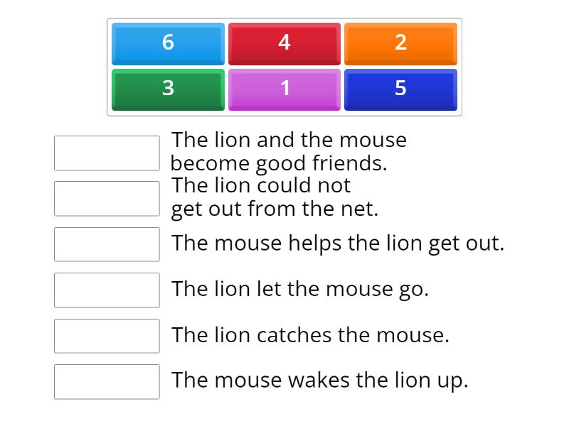 The lion and the mouse Sequencing - Match up