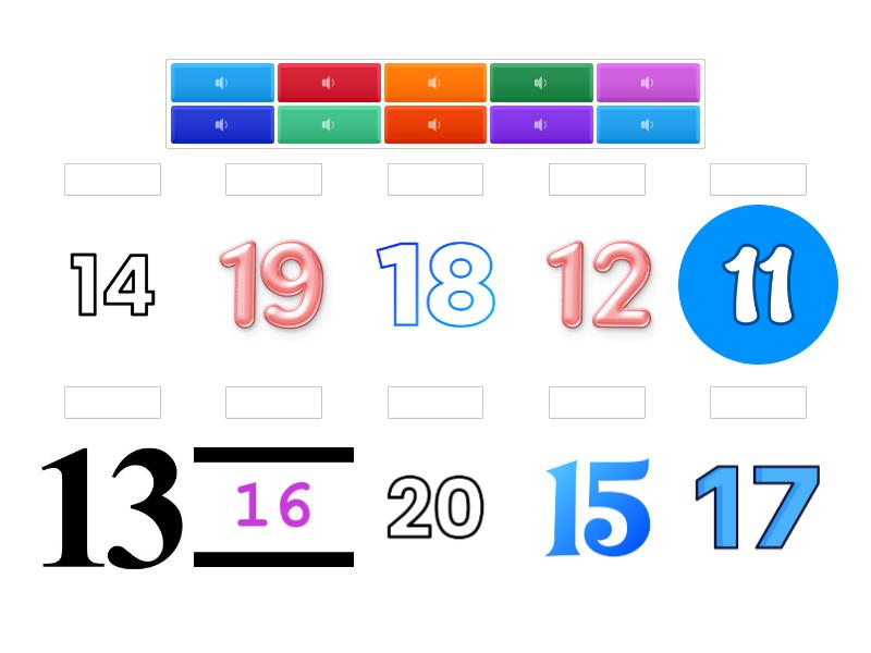 match numbers 11-20 - Match up