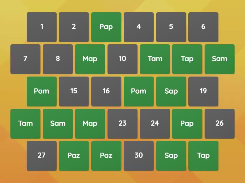 Short A Match Up - Matching pairs