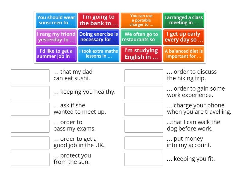Expressing purpose matching - Match up