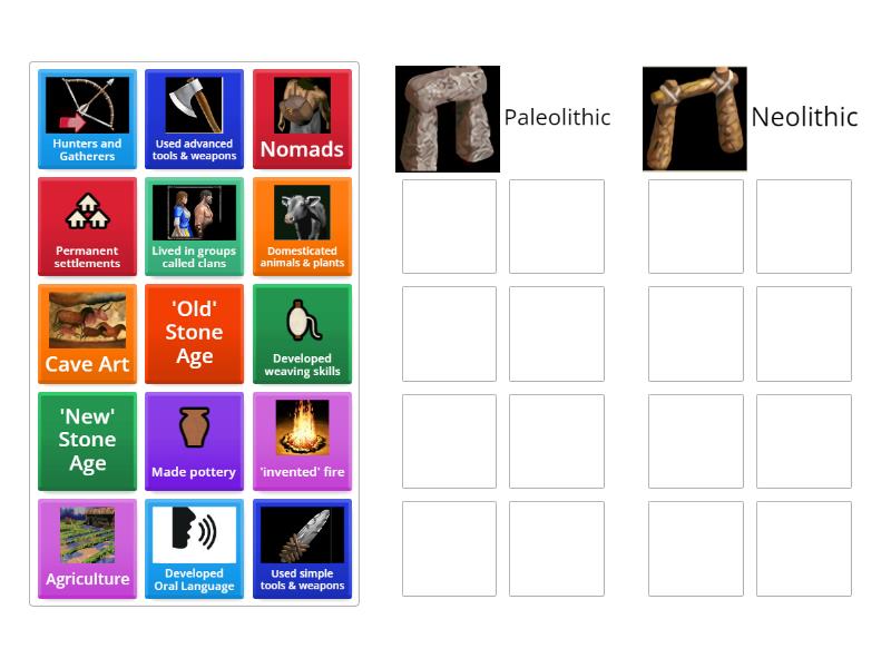 Paleolithic vs. Neolithic - Group sort