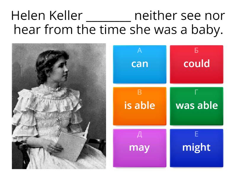 Modal verbs | Helen Keller |Test https://englishstandarts.blogspot.com ...