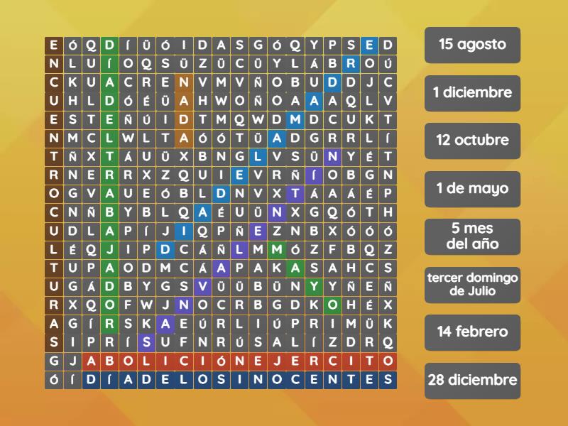 Calendario - Wordsearch