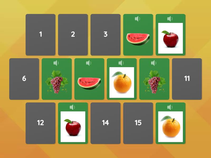 Memory Game Fruits - Matching pairs