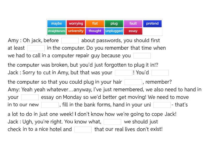 10 phrasal verbs gap fill 2 - Complete the sentence