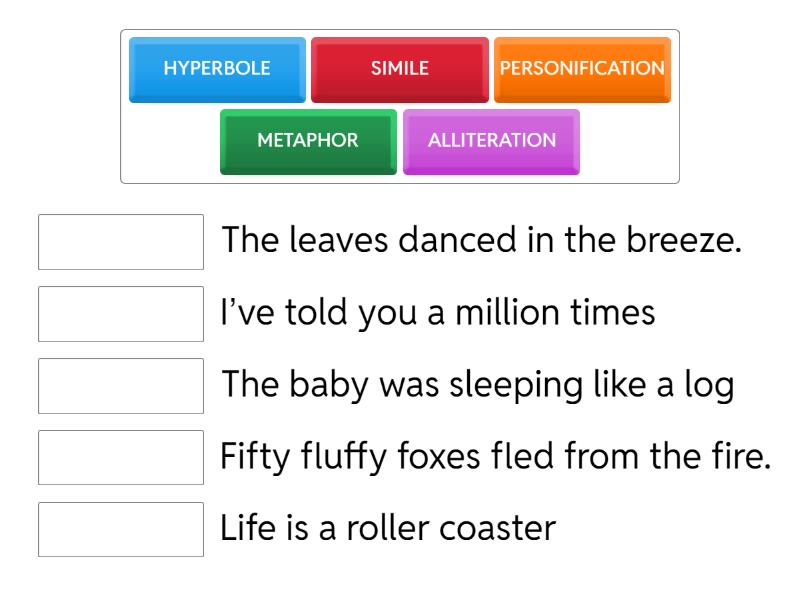 FIGURATIVE LANGUAGE - Match up
