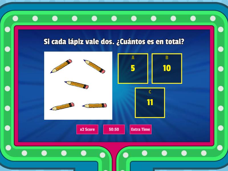 Contar de 2 en 2, de 5 en 5 y de 10 en 10 - Gameshow quiz