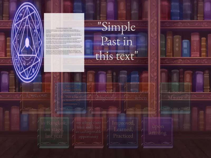 Identify Language Features in recount text. - Find the match