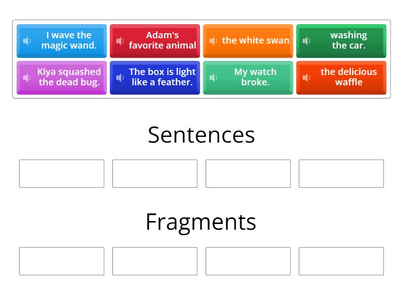 Sentence & Fragments Sort - Ordenar por grupo