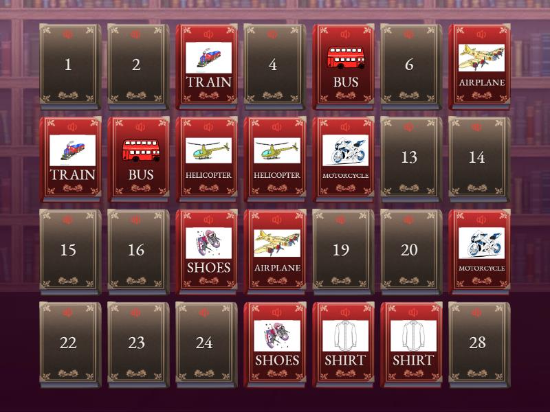 4th grade - memory game (review 3rd grade) - Matching pairs