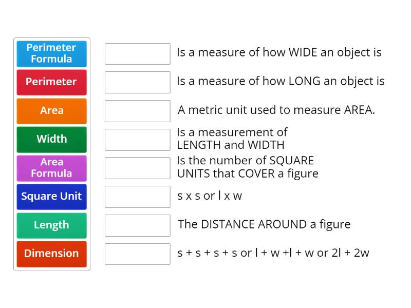 Perimeter and Area #3 - Match up