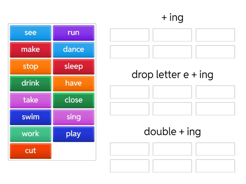 how to add ing - Group sort