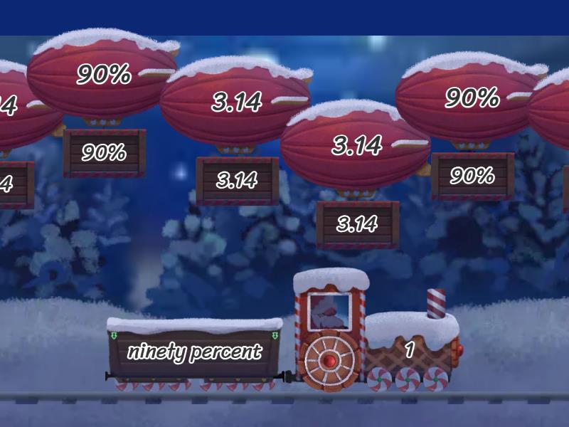 Decimals, fractions and percentages. - Balloon pop